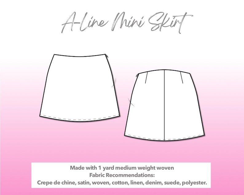 A-line Mini Skirt Printed Sewing Pattern – Paper Pattern (XS–XXXL) - Etsy