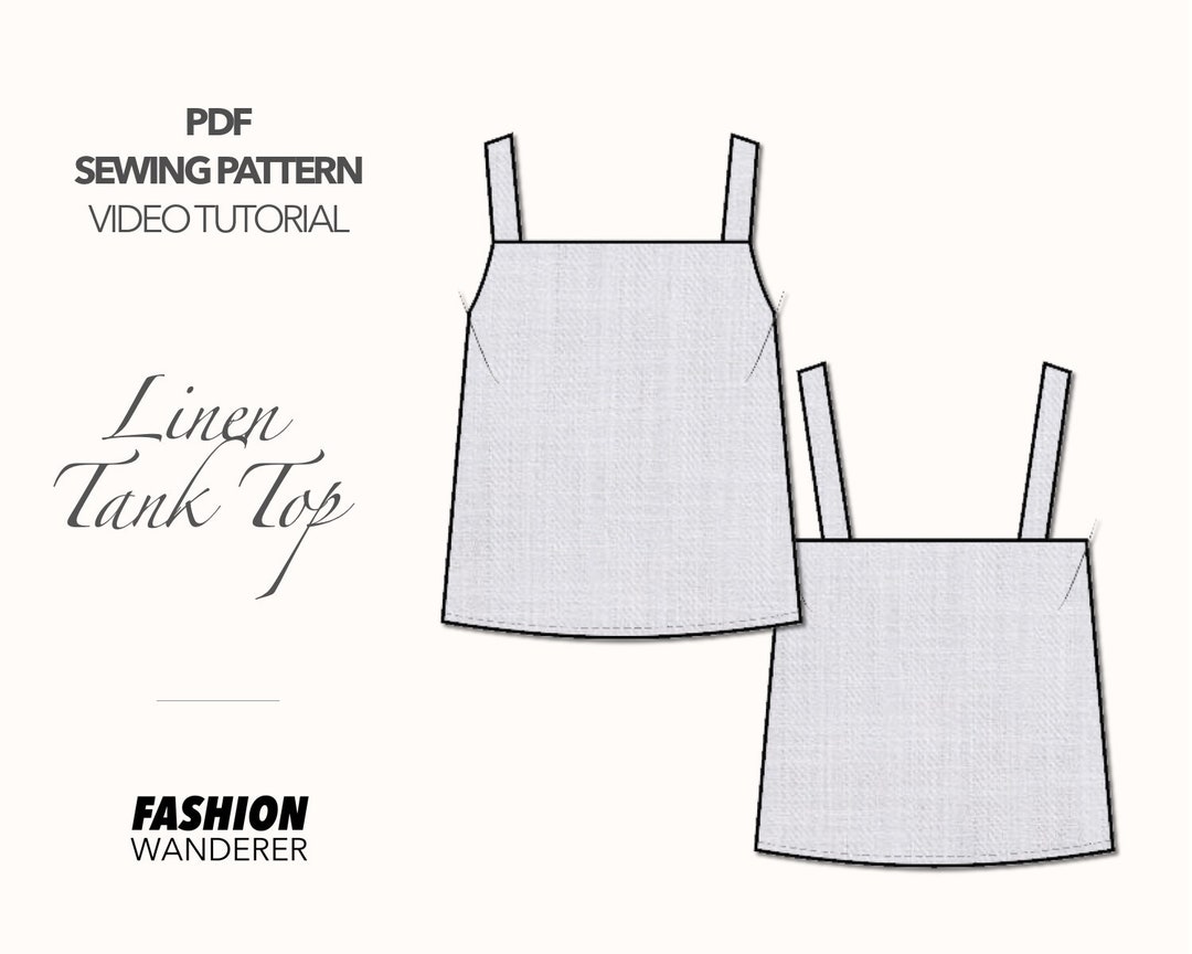Linen Tank Top Sewing Pattern Summer Cami Pattern Women PDF Pattern ...