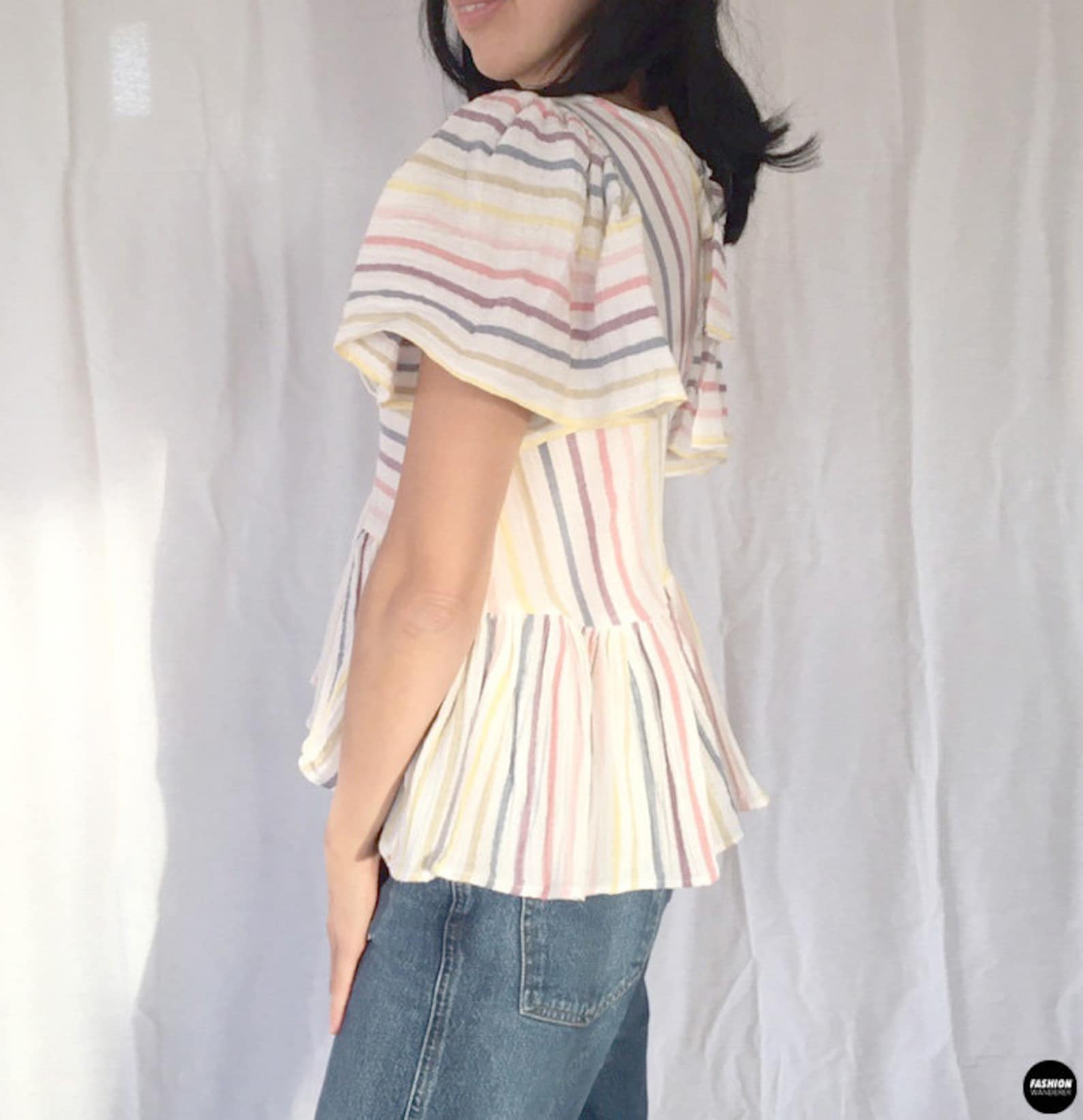 Peplum Top Sewing Pattern Flutter Sleeve Top Pattern Women Top Pattern ...