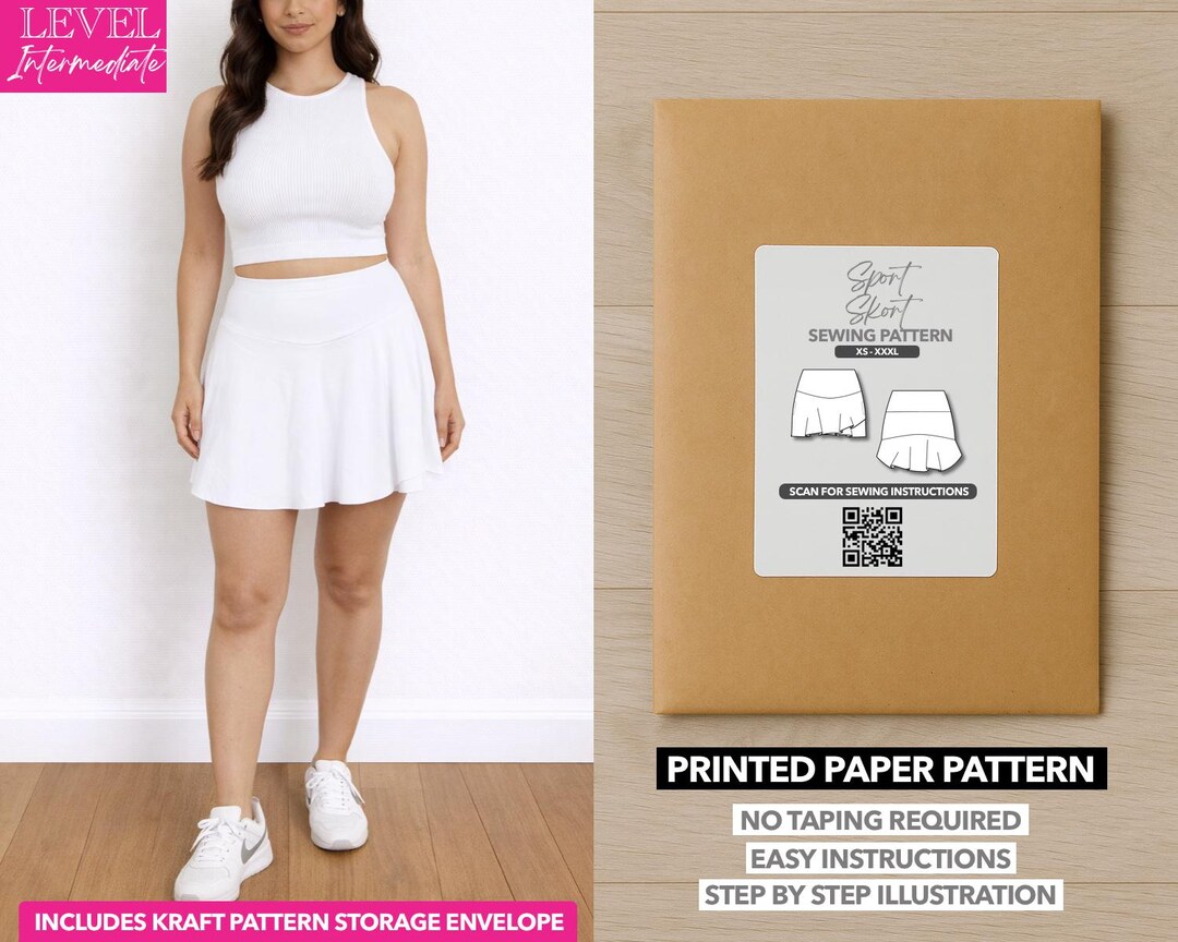 Sport Skort Printed Sewing Pattern – Paper Pattern (XS–XXXL) - Etsy