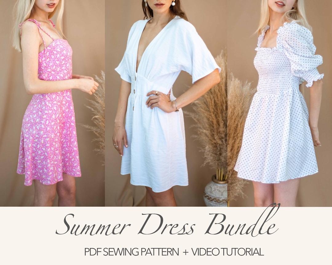 Summer Dress Sewing Pattern Bundle Women Dress Pattern PDF Dress ...