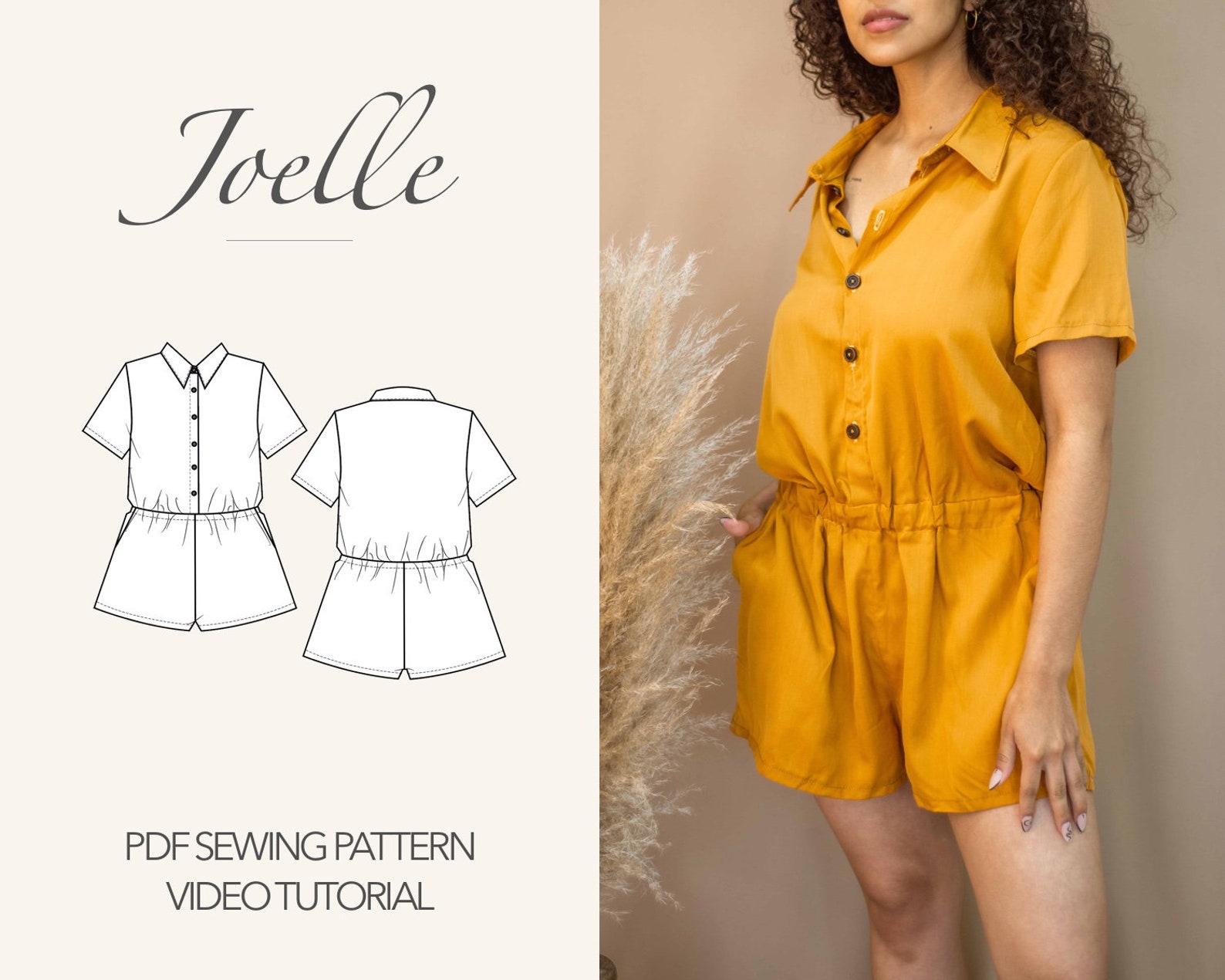 Romper Sewing Pattern Playsuit PDF Pattern Women Sewing Pattern Summer ...