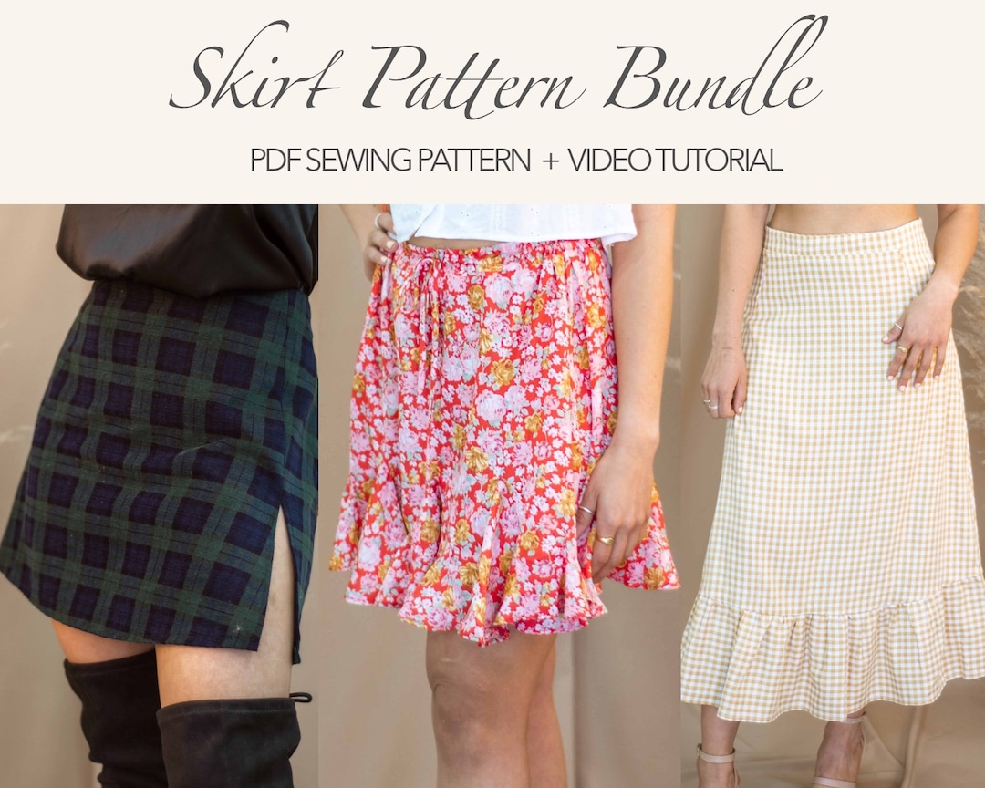 Skirt Sewing Pattern Bundle Women Skirt Pattern Mini Skirt Sewing ...