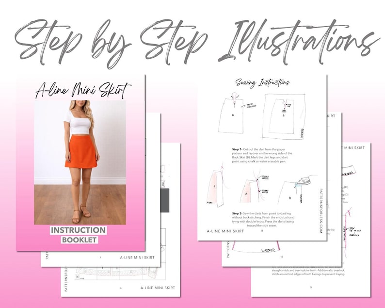 A-line Mini Skirt Printed Sewing Pattern – Paper Pattern (XS–XXXL ...