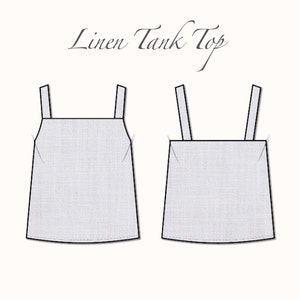 Linen Tank Top Sewing Pattern Summer Cami Pattern Women PDF Pattern ...