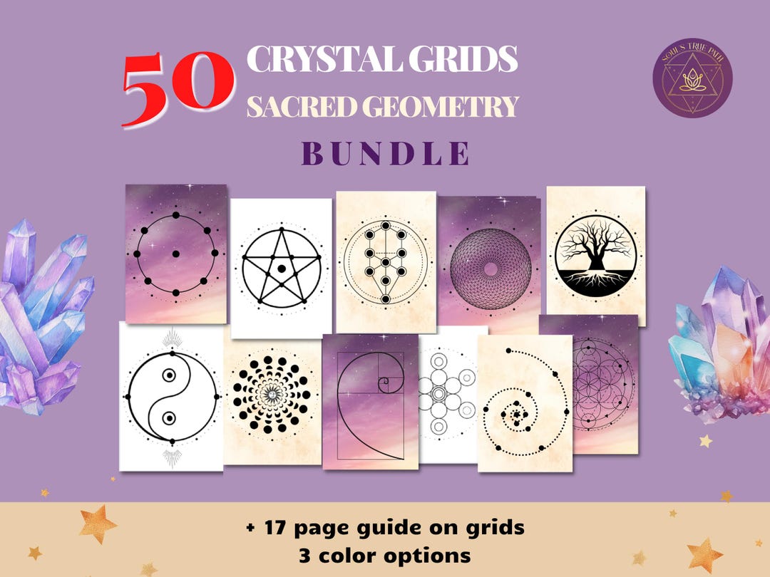 Crystal Grid Template Sacred Geometry Spiritual Design Meditation Space ...