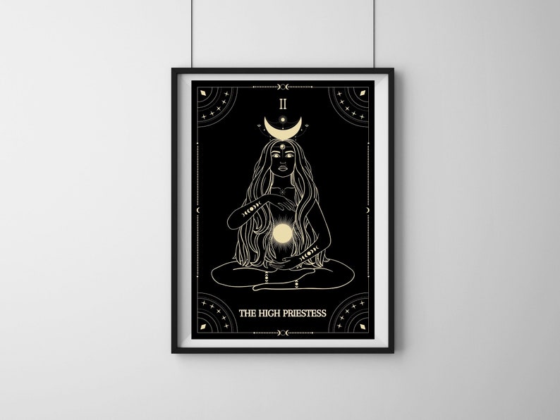 The High Priestess Tarot Art Print Tarot Card Print Tarot Art Tarot