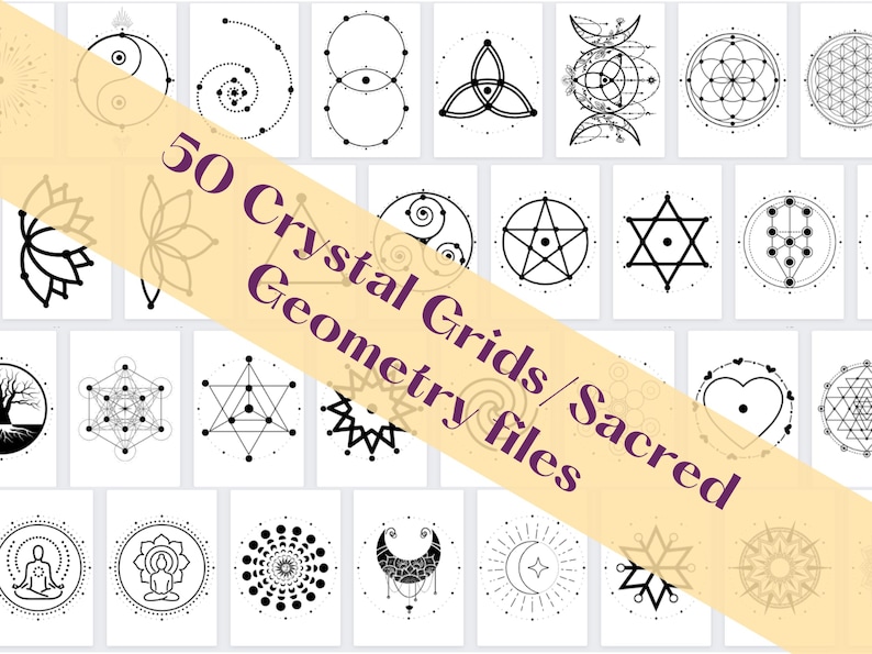 Crystal Grid Template Sacred Geometry Spiritual Design Meditation Space ...