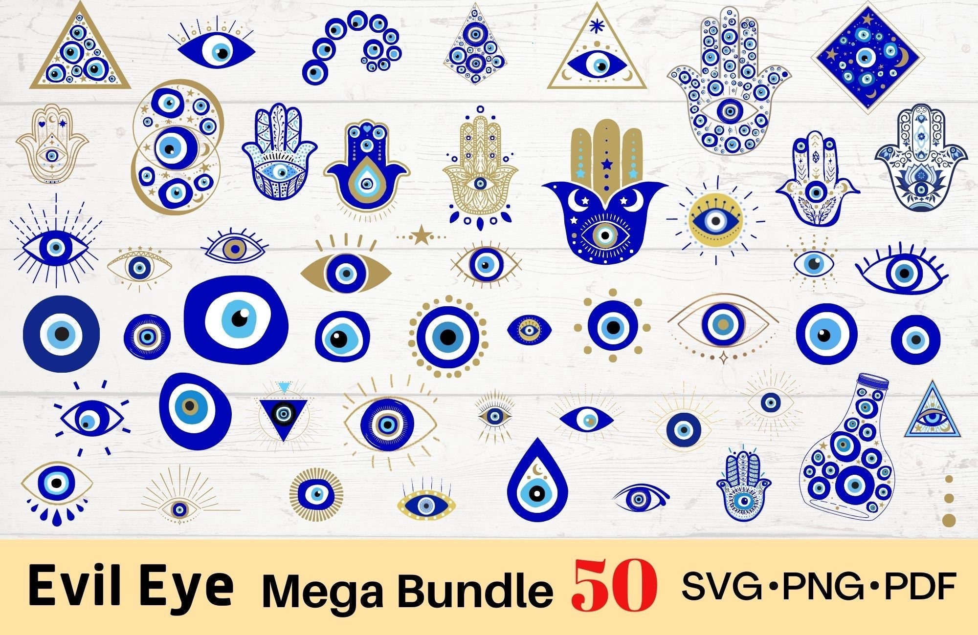 Evil Eye SVG Mega Bundle Hamsa Hand SVG Turkish Eye Evil Eye Protection ...