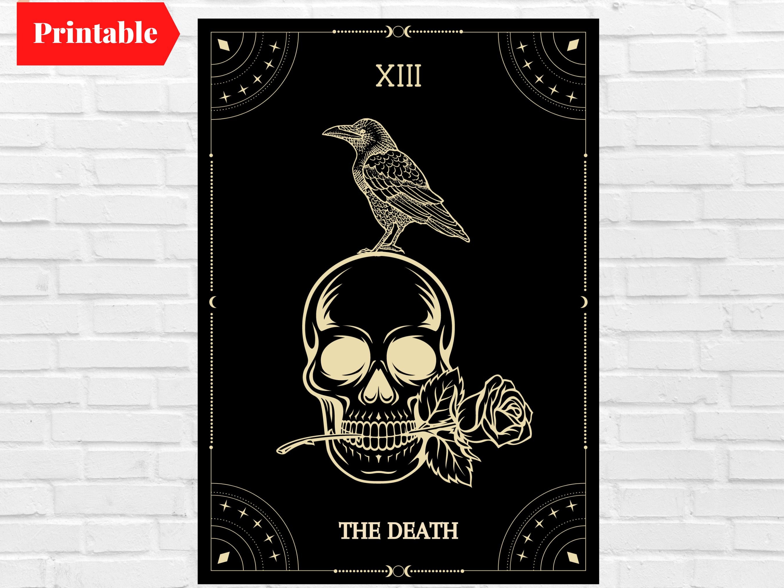 Death Tarot Card Art Print Death Tarot Card Tarot Printable Tarot Art ...