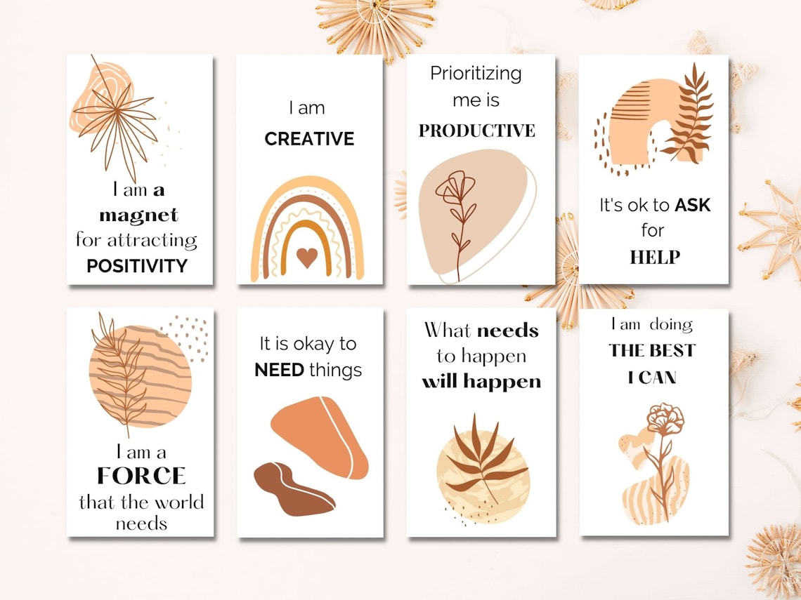 Boho Affirmation Cards Printable Affirmation Cards Boho - Etsy