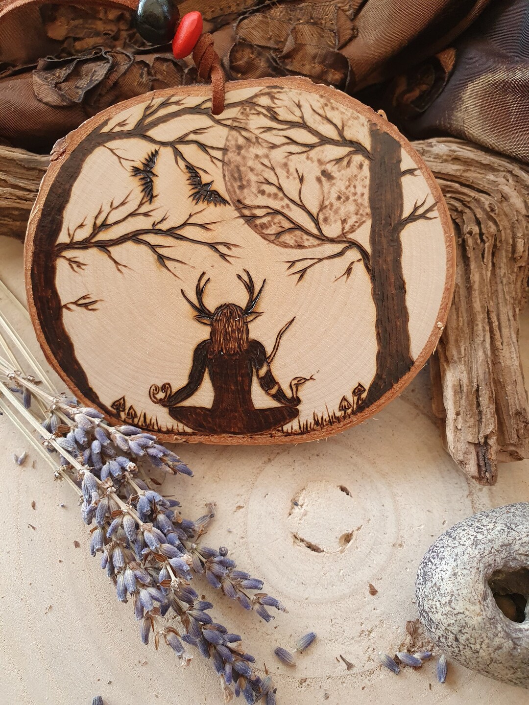 Small Moonlit Cernunnos Horned God/celtic God of the Forest/horned One ...