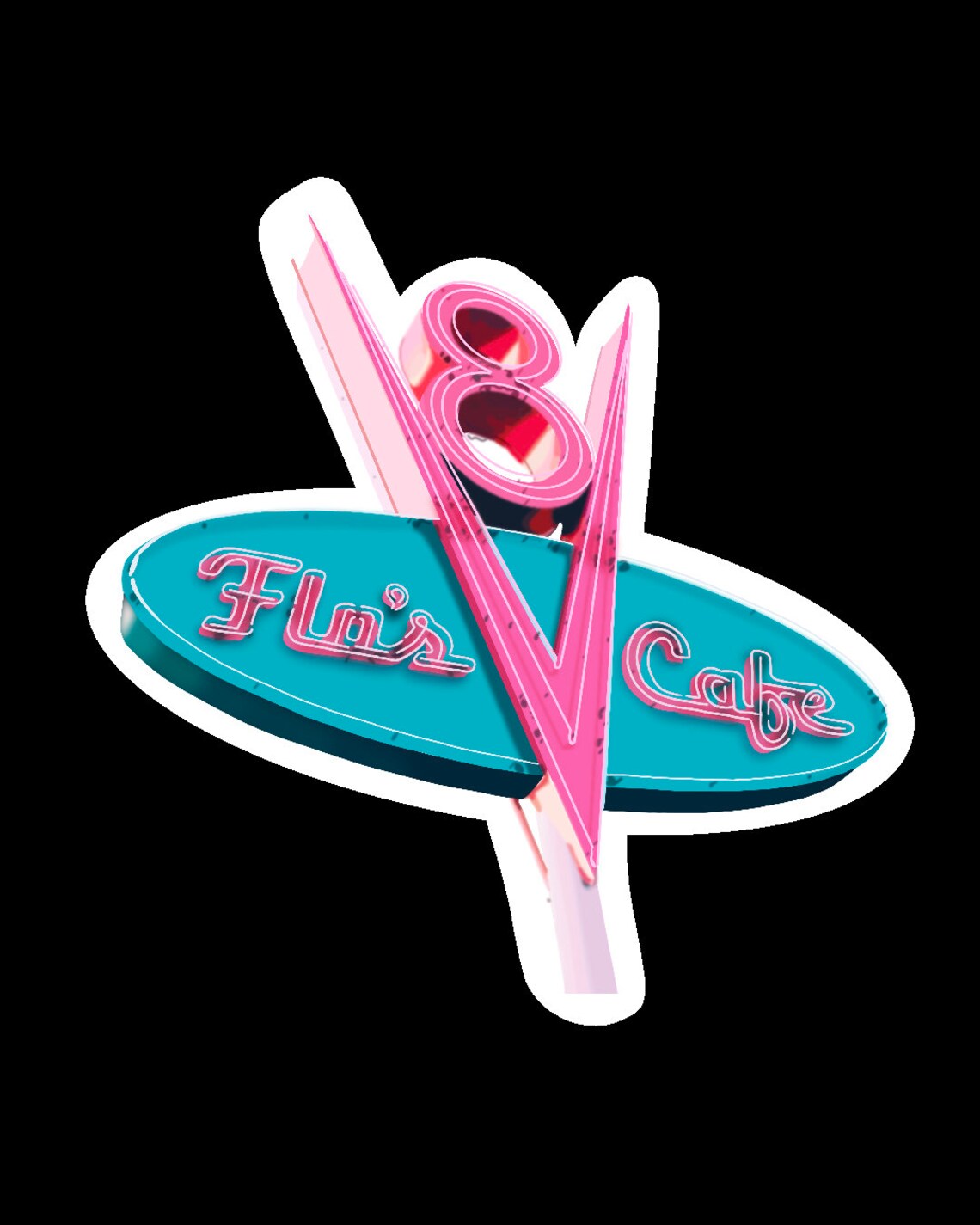 Flo's Cafe Neon Sign Cars Land Pixar Movie Glossy Weather | Etsy