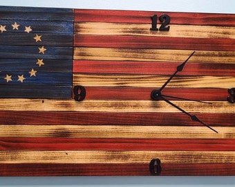 American Flag Bullets Clock - Etsy