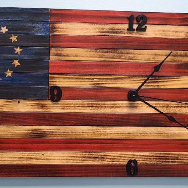 American Flag Clock - Etsy