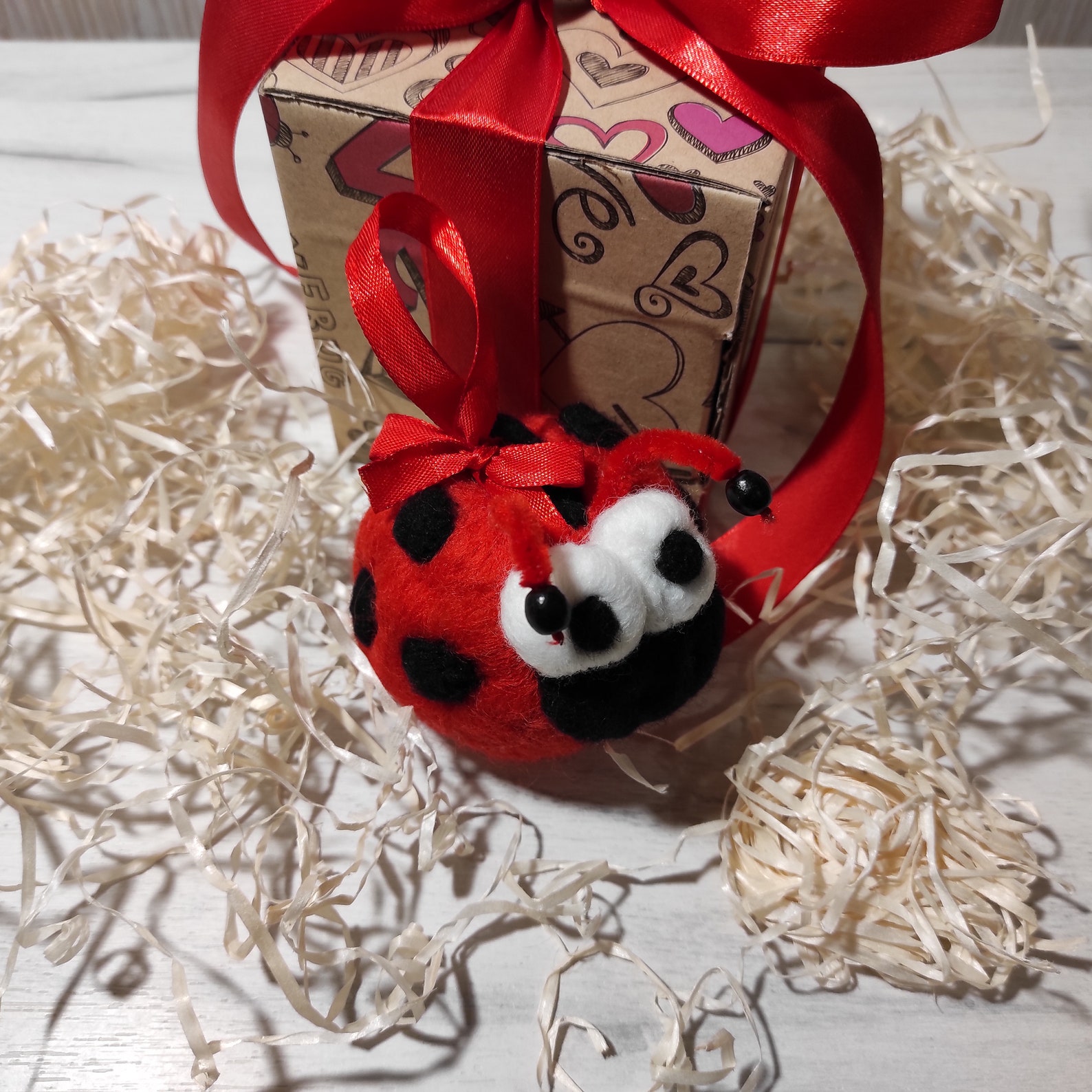 Personalized Felted Ladybug Gift / Ukrainian Handmade/ Cute Home ...