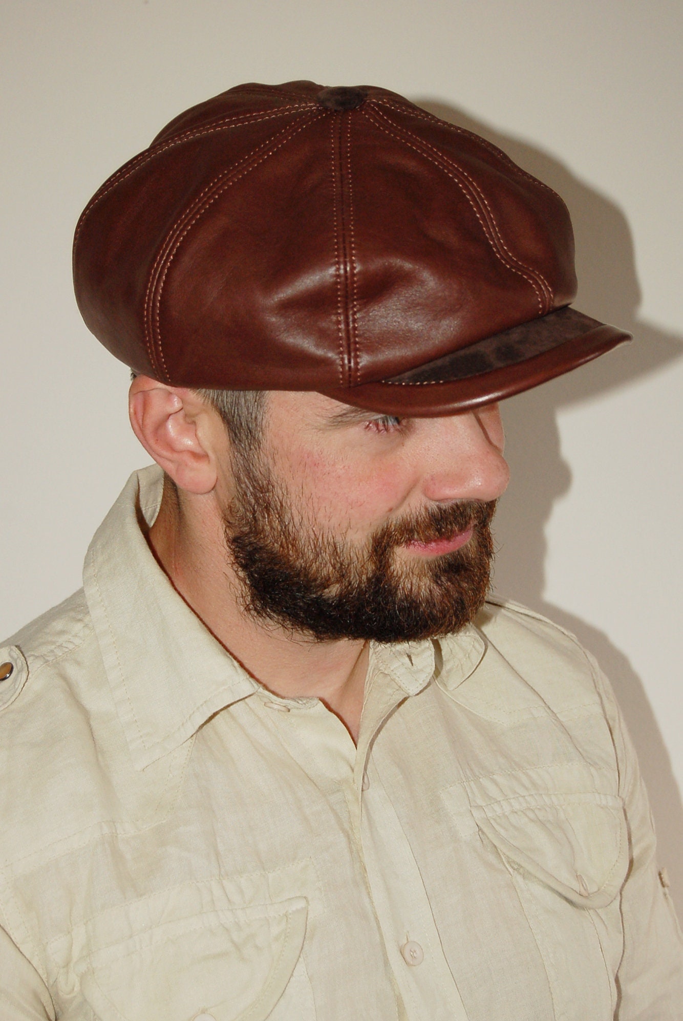 Newsboy Cap,leather Hat,peaky Blinders Cap,brown Genuine Leather 8 ...