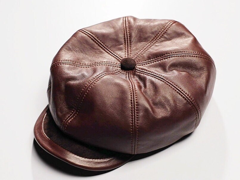 Newsboy Cap,leather Hat,peaky Blinders Cap,brown Genuine Leather 8 ...