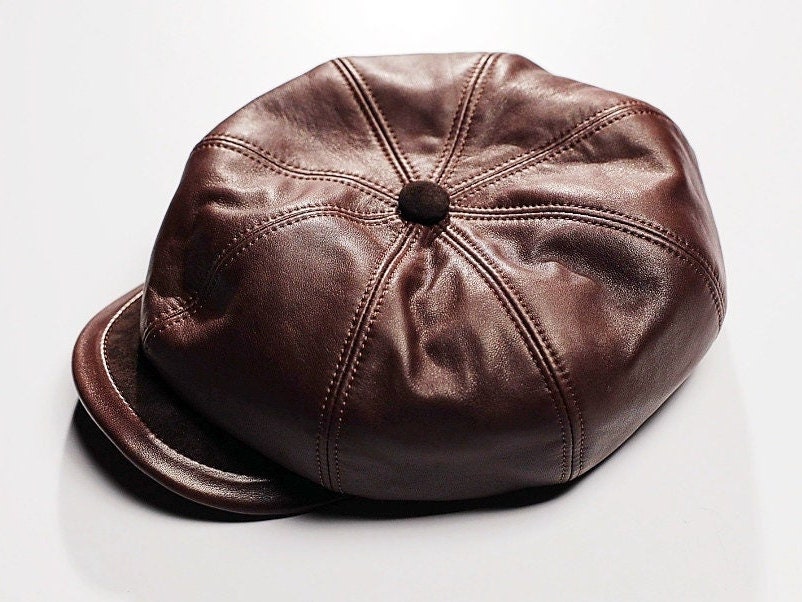 Newsboy Cap,leather Hat,peaky Blinders Cap,brown Genuine Leather 8 ...