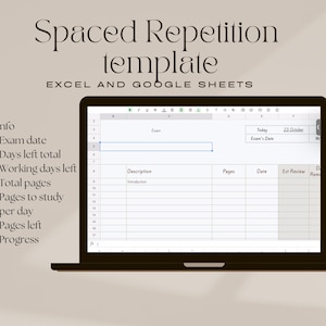 Spaced Repetition Google Sheets Minimalistic Template - Etsy