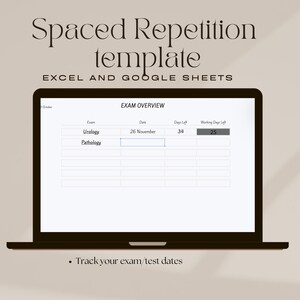 Spaced Repetition Google Sheets Minimalistic Template - Etsy