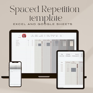 Spaced Repetition Google Sheets Minimalistic Template - Etsy