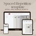 Spaced Repetition Google Sheets Minimalistic Template - Etsy
