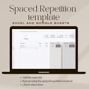 Spaced Repetition Google Sheets Minimalistic Template - Etsy
