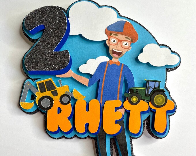 Blippi Cake Topper, Blippi Birthday Cake Topper, Kids Birthday Cake ...