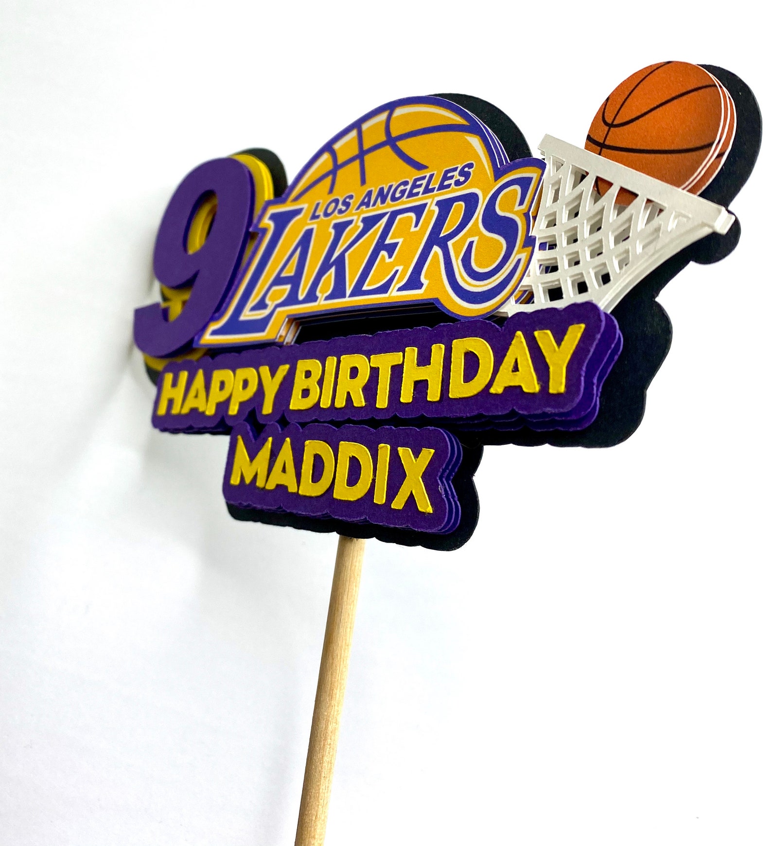 Lakers Lakers Topper Lakers Cake Topper 3D Cake Topper - Etsy