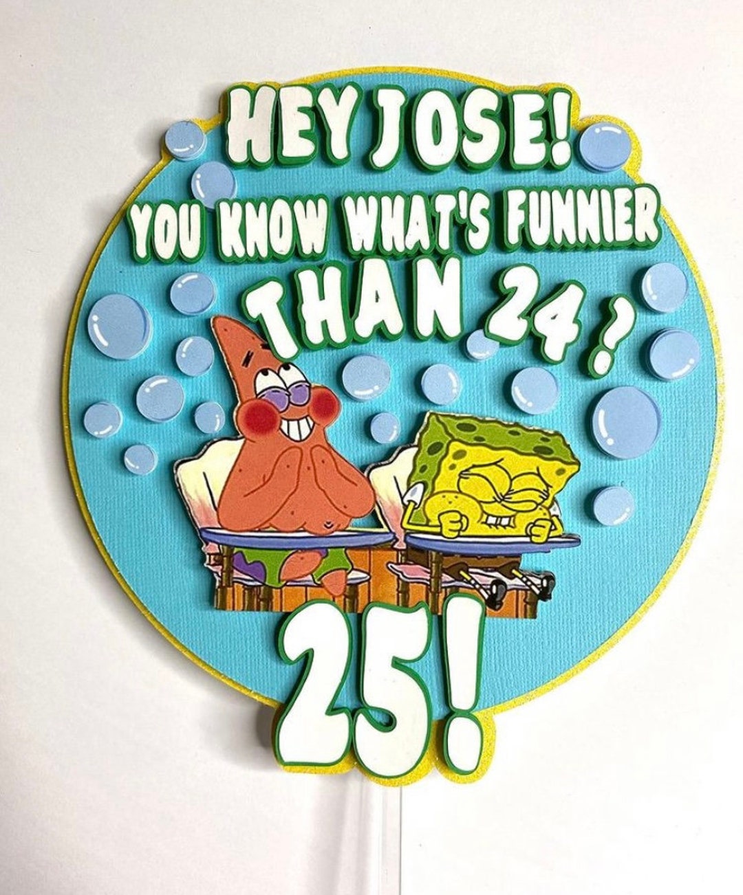 Spongebob, Spongebob Cake Topper, Spongebob Topper, 3D Spongebob Cake ...