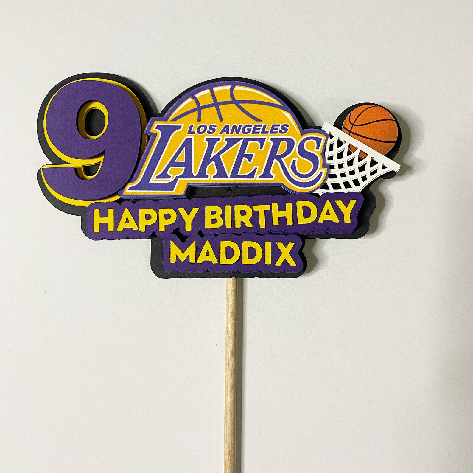 Lakers, Lakers Topper, Lakers Cake Topper, 3D Cake Topper, Lakers 3D ...