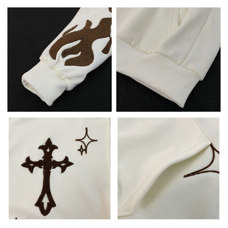 Y2k Cross Embroidered Hoodies Zip up Hoodies Aesthetic - Etsy