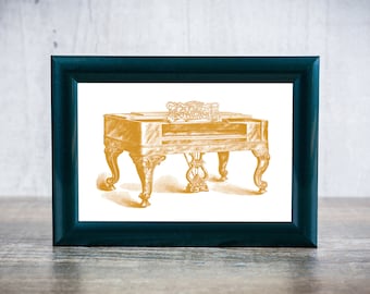 Phyllis Rash Hughes Vintage Signed Print piano - Etsy