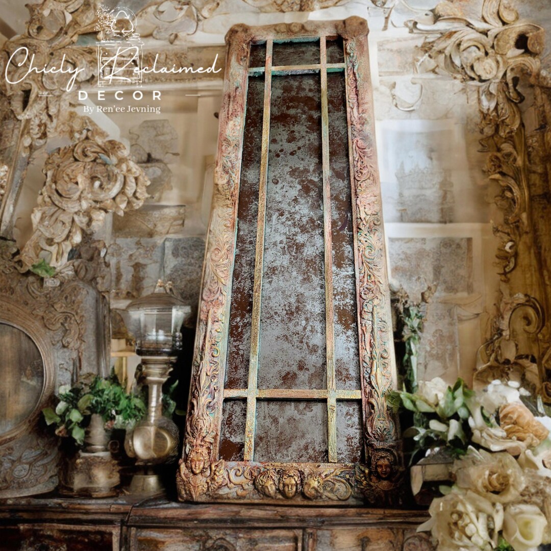 Ornate French Baroque Upcycled Mirror/ Antiqued & Distressed Mirror ...