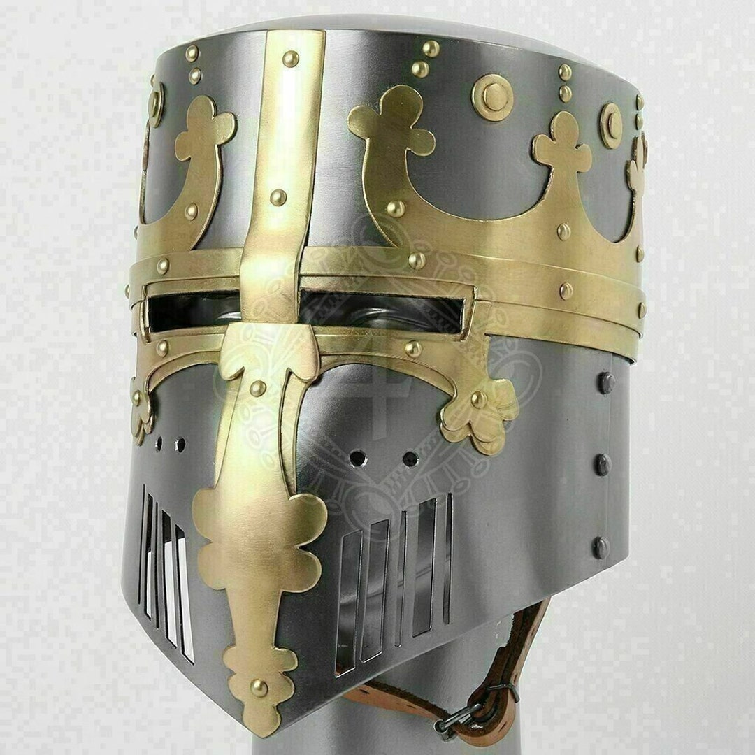 Medieval Crusader Templar Brass Knight Armor Helm Cross Viking Designer ...