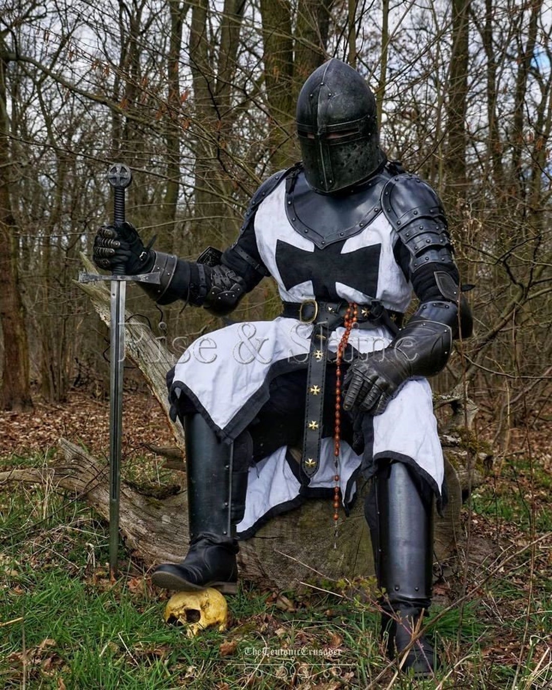 Medieval Black Templar Knight Full Body Suit With Sword/black Templar ...