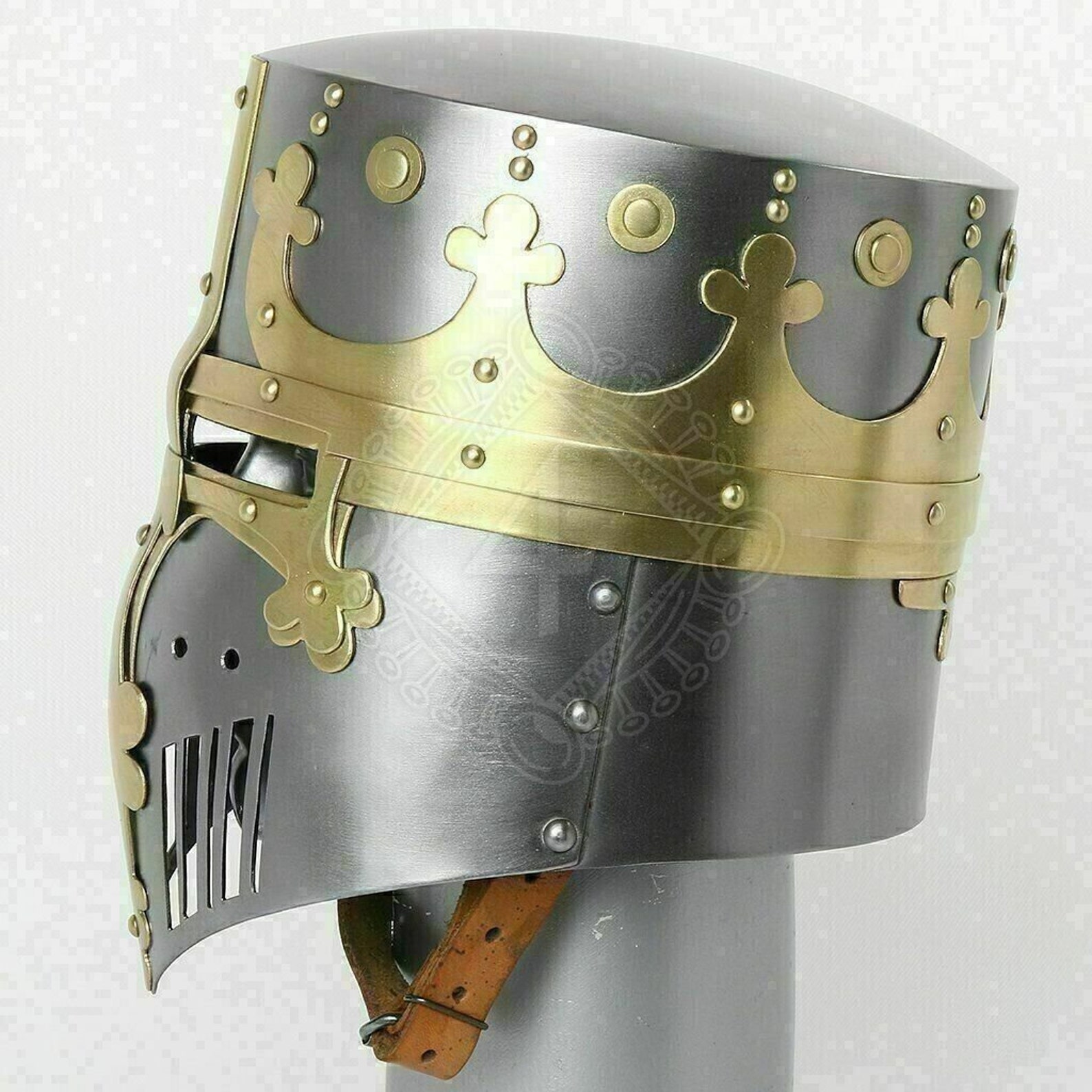 Medieval Crusader Templar Brass Knight Armor Helm Cross Viking Designer ...