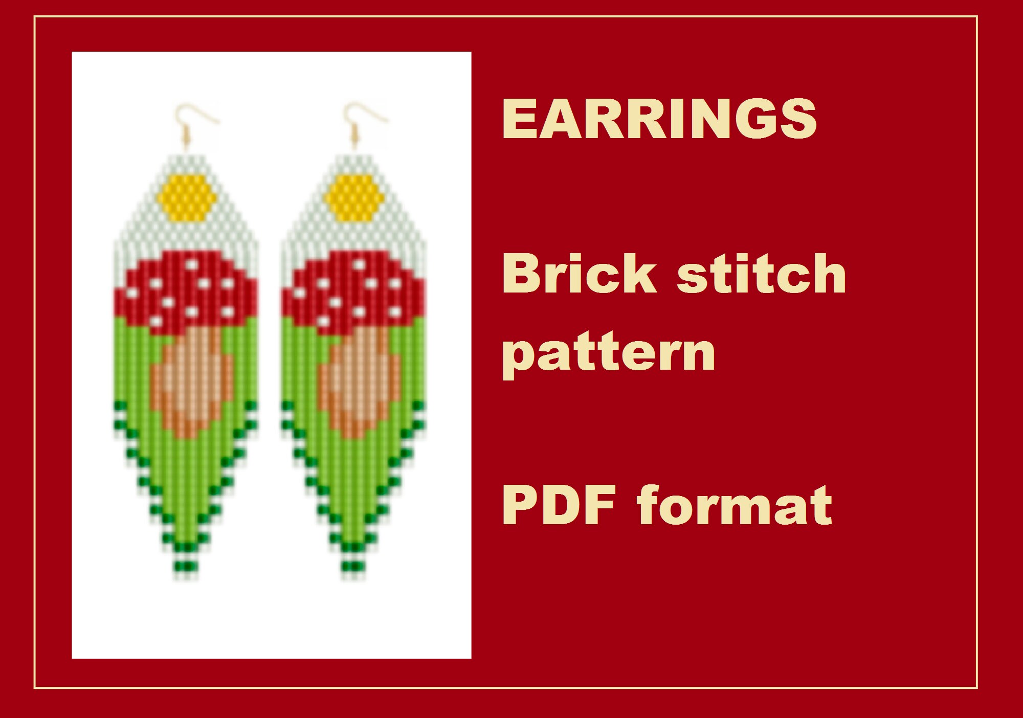 Seed bead earring pattern Brick stitch earring pattern | Etsy