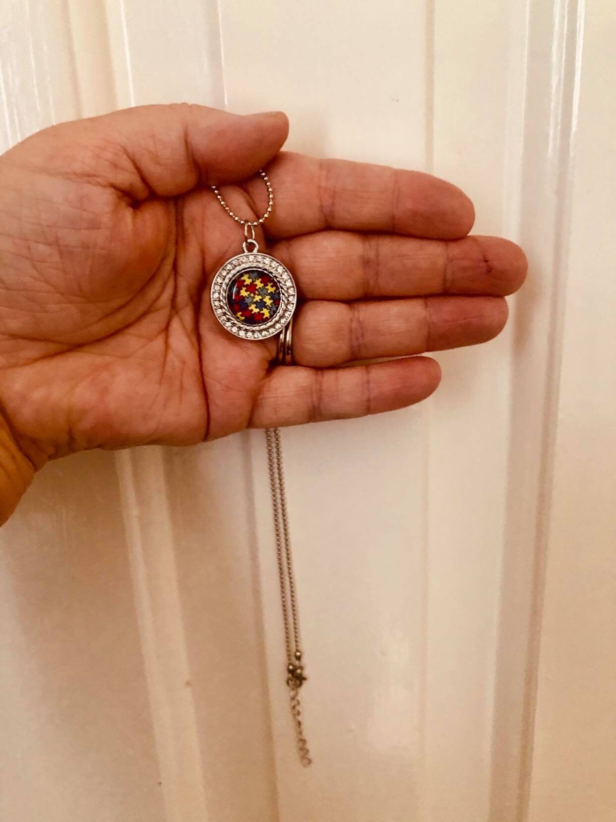 Autism Hope Jewellery . Rhodium Plated Autism Awareness Necklace ...