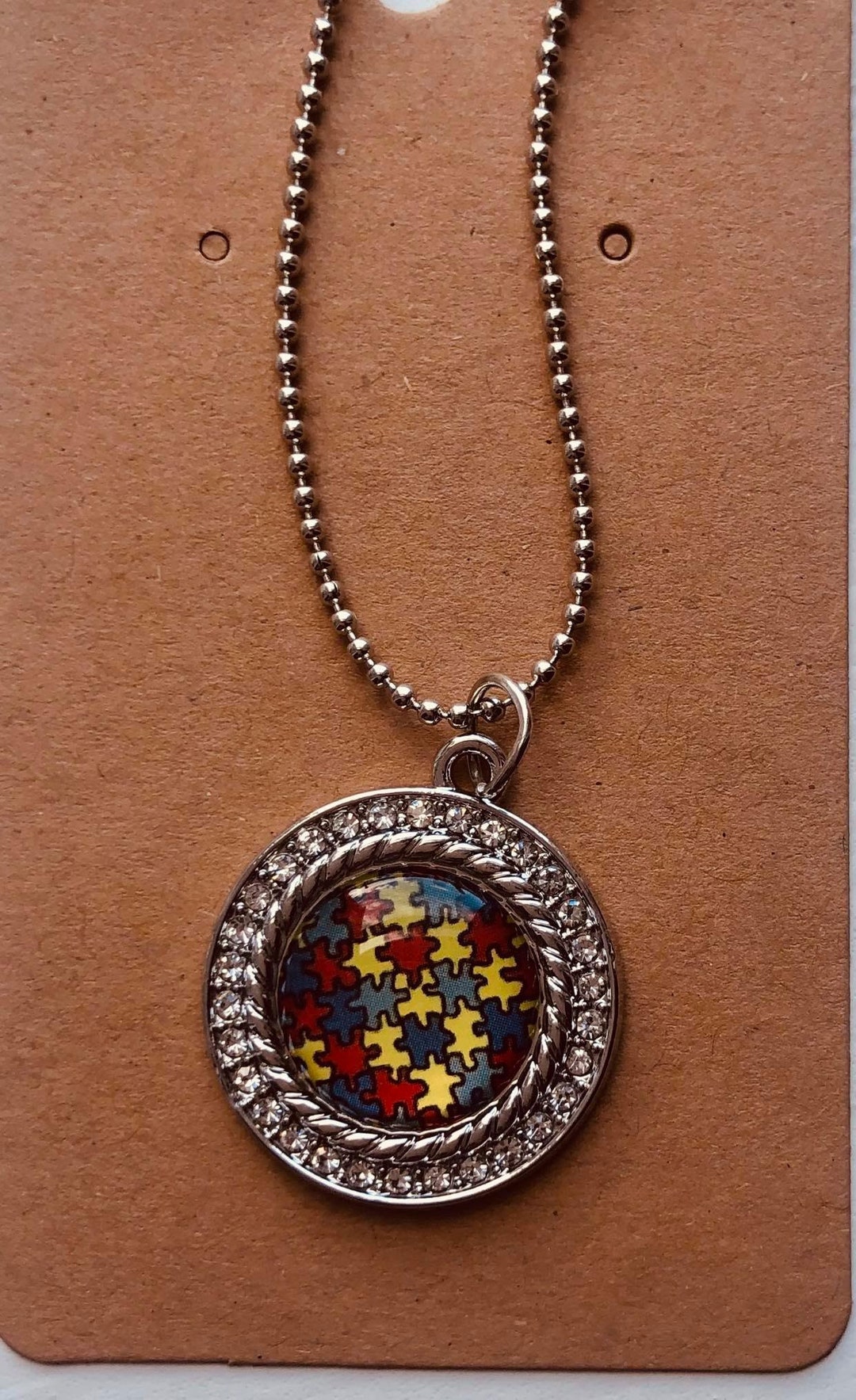 Autism Hope Jewellery . Rhodium Plated Autism Awareness Necklace ...