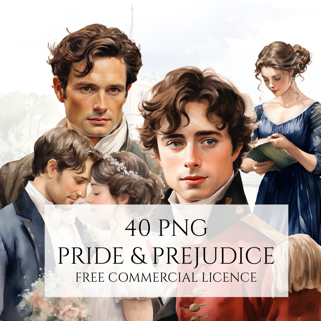 Pride and Prejudice Clipart, Watercolour, Regency Romance Clipart, Mr ...