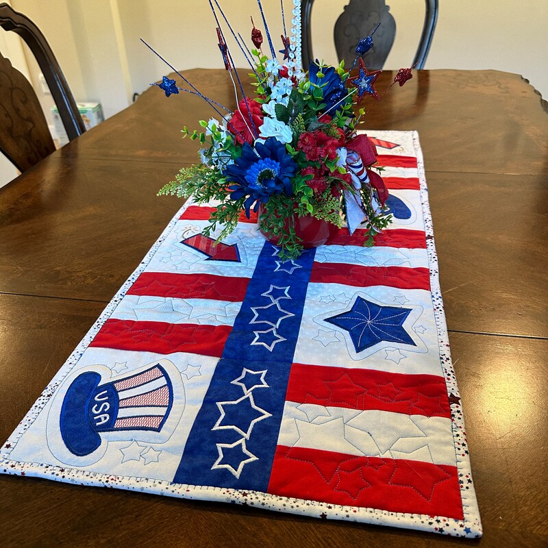 Patriotic Table Runner - Etsy