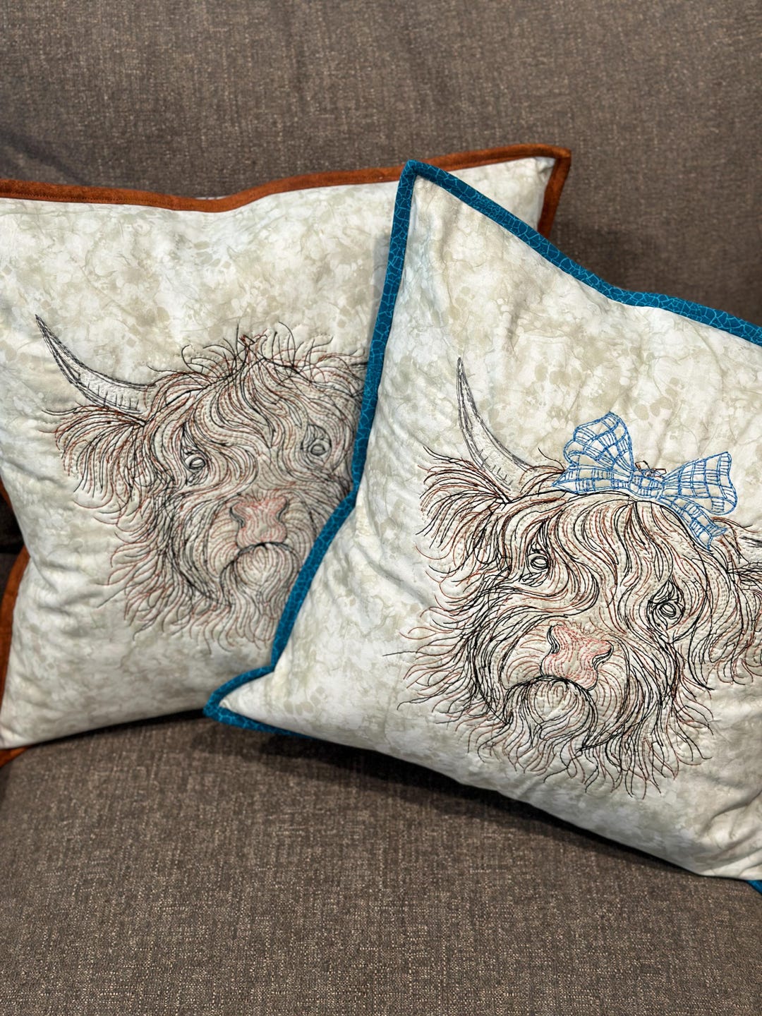 Highland Cow Pillow With Pillow Insert Included. Approximately 16-17 ...