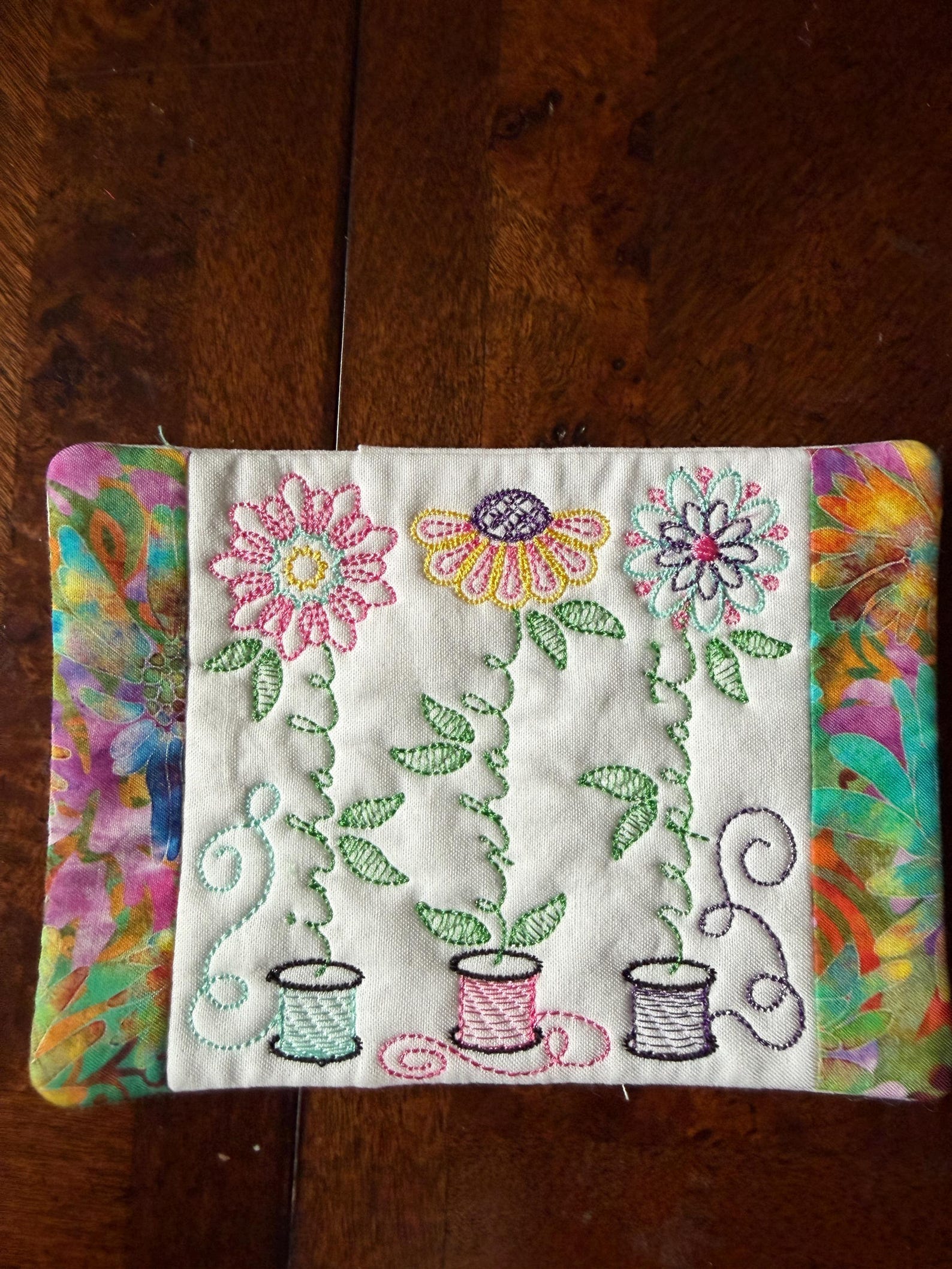 Motivational Mug Rug or Coaster: Embroidered, Quilted Mug Mat. 5 X 7 ...