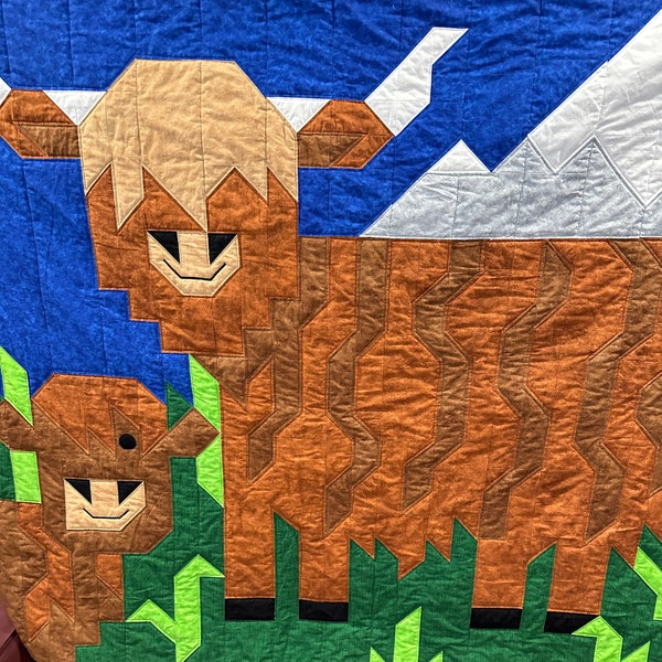 Highland Cow Quilt Pattern - Etsy