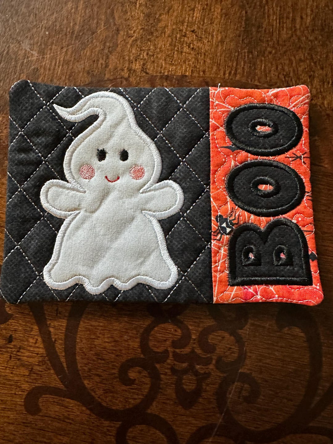 Ghost Boo Mug Rug or Coaster for Halloween. Approximately 5 X 7 Inches ...