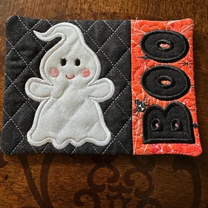 Ghost Boo Mug Rug or Coaster for Halloween. Approximately 5 X 7 Inches ...