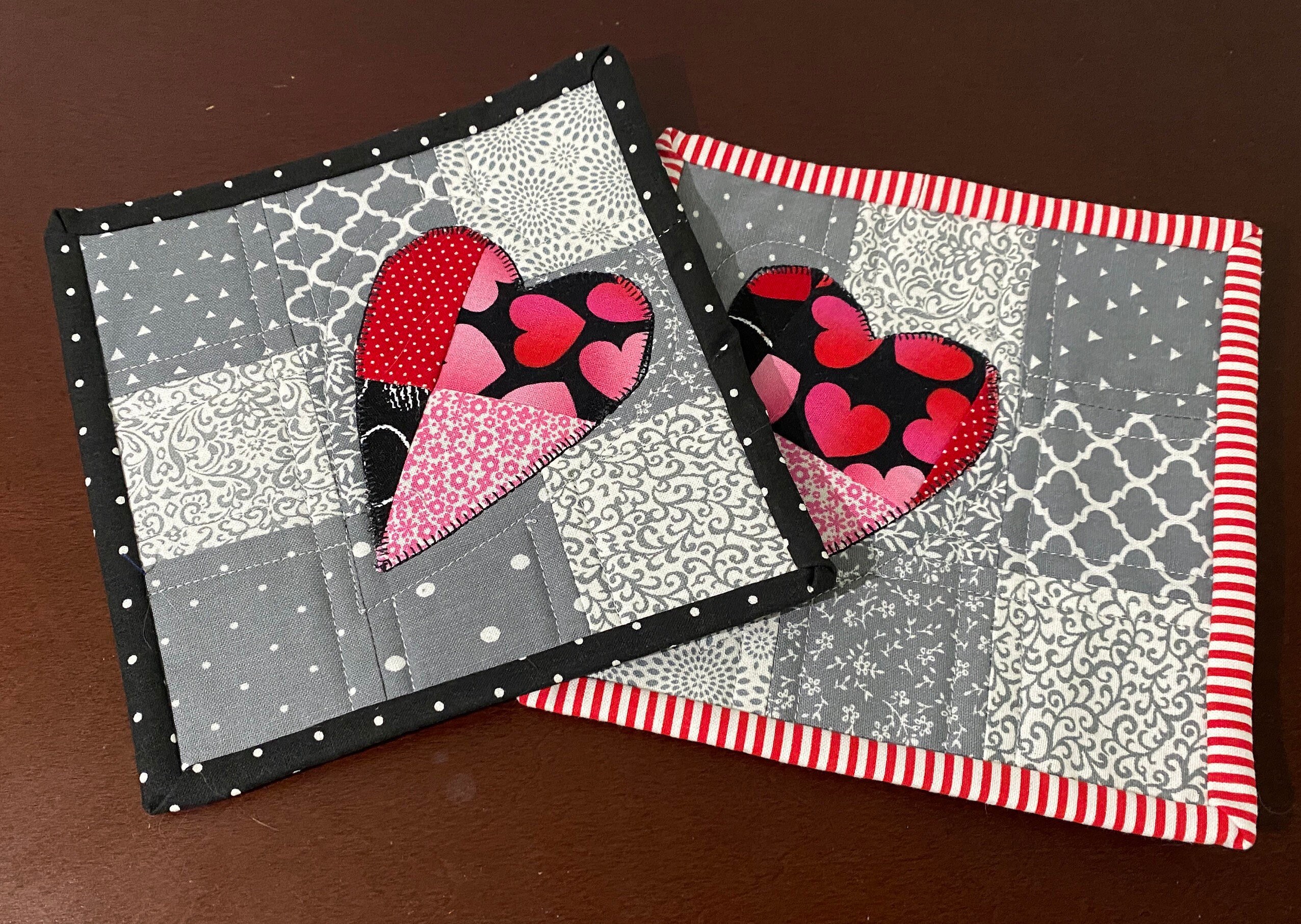 Valentine's Day Heart Mug Rug With Patchwork Heart - Etsy Canada