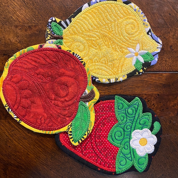 Strawberry Mug Rug - Etsy